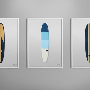 Vintage Raglan Surfboard Ombre Blue or Red Illustrated Print. Summer ...