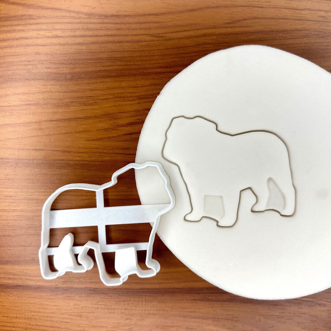 British Bulldog Dog Breed Cookie Cutter Fondant Cutter Cupcake Topper ...