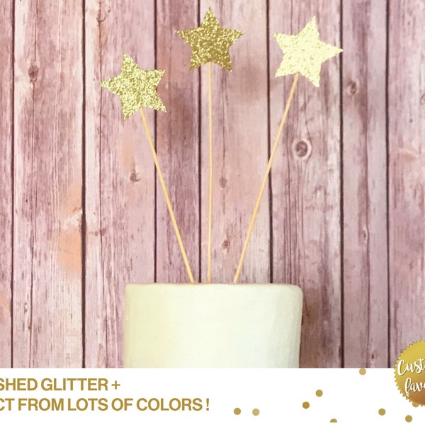 Gold Star Cake Topper - Etsy