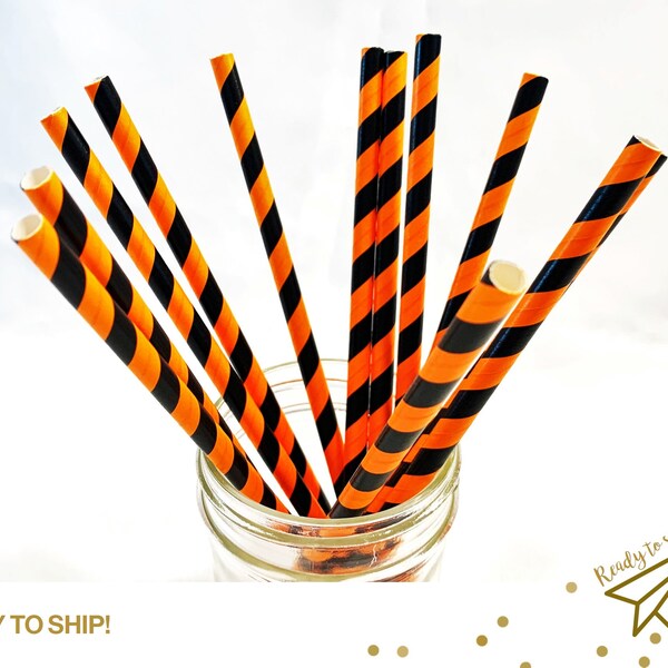 Orange Paper Straws - Etsy