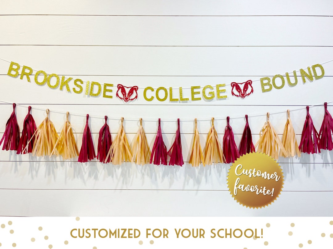 Custom Collegiate Tissue Tassel Garland- 2 Custom Matched Colors for ...