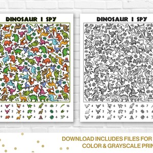 Printable Dinosaur I Spy Page- Children's Activity, for Kids, All Ages ...