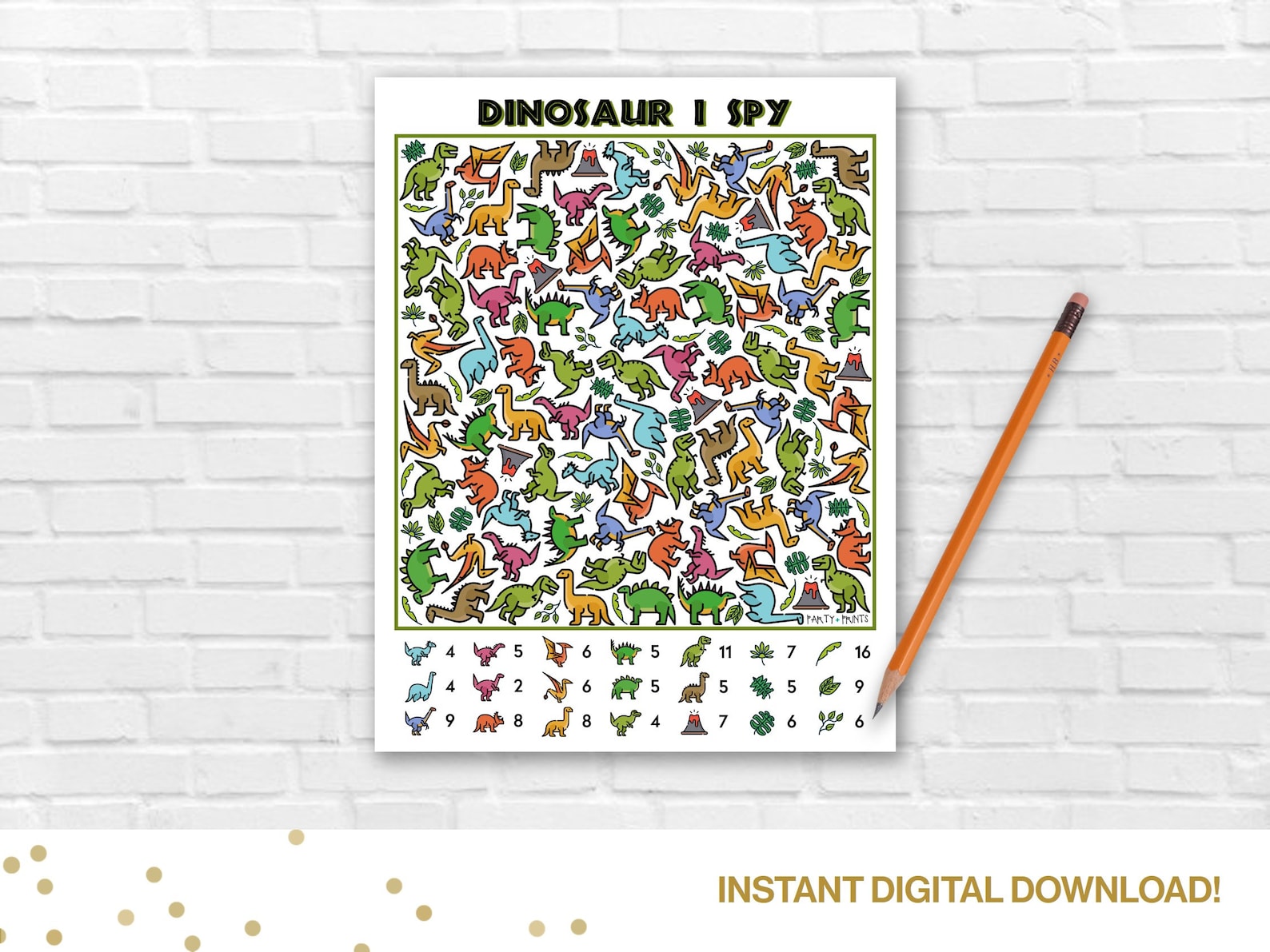 Printable Dinosaur I Spy Page Children's Activity for | Etsy