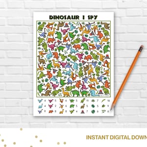 Printable Dinosaur I Spy Page- Children's Activity, for Kids, All Ages ...