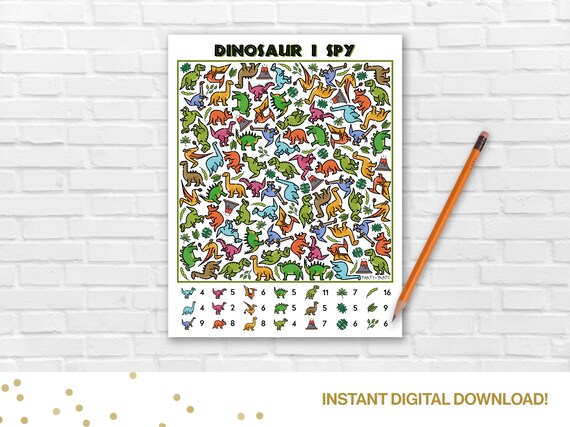 Printable Dinosaur I Spy Page Children's Activity for | Etsy