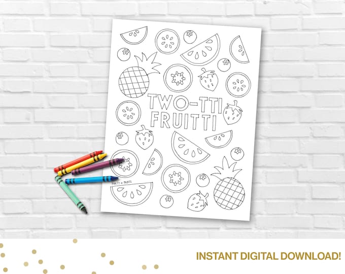 Twotti Fruitti Printable Coloring Page- Fruit, Summer, Party Games and ...