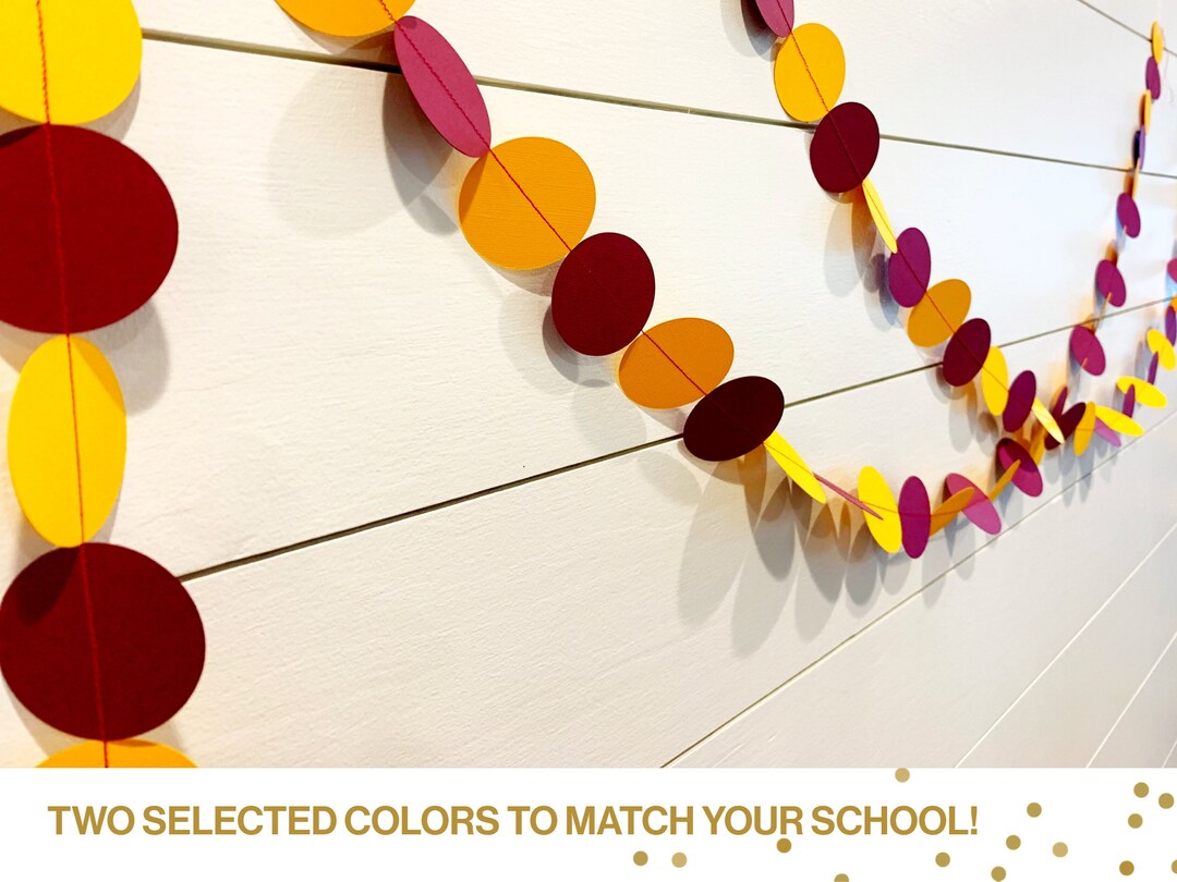Custom Collegiate Circle Garland- 2 Custom Matched Colors for Your ...