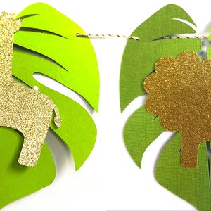 Jungle Animal & Leaf Banner- Jungle Leaf, Tropical Leaf, Jungle Animal ...