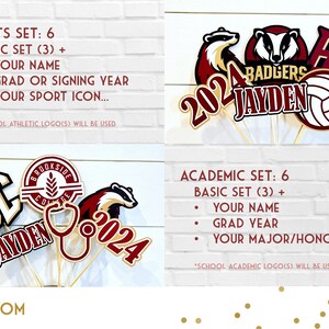 Custom University Centerpiece Sticks- Colors & Logo, College Bound ...