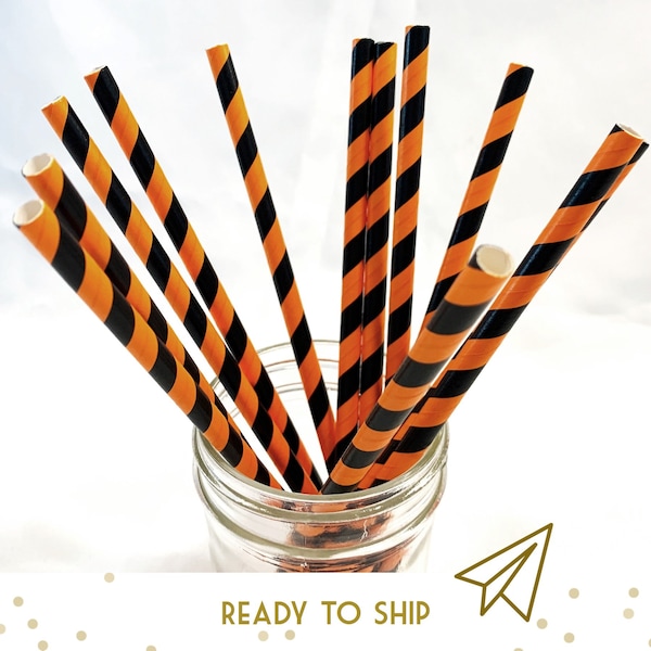 Orange Paper Straws - Etsy