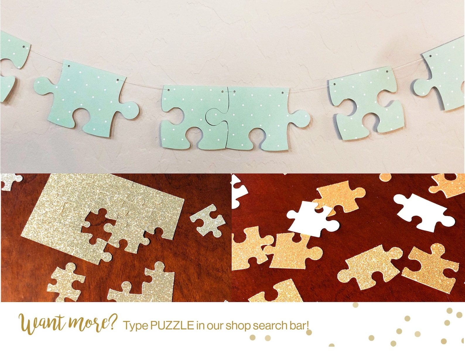 We Found Our Missing Pieces Glitter Banner - I Found My Missing Piece ...