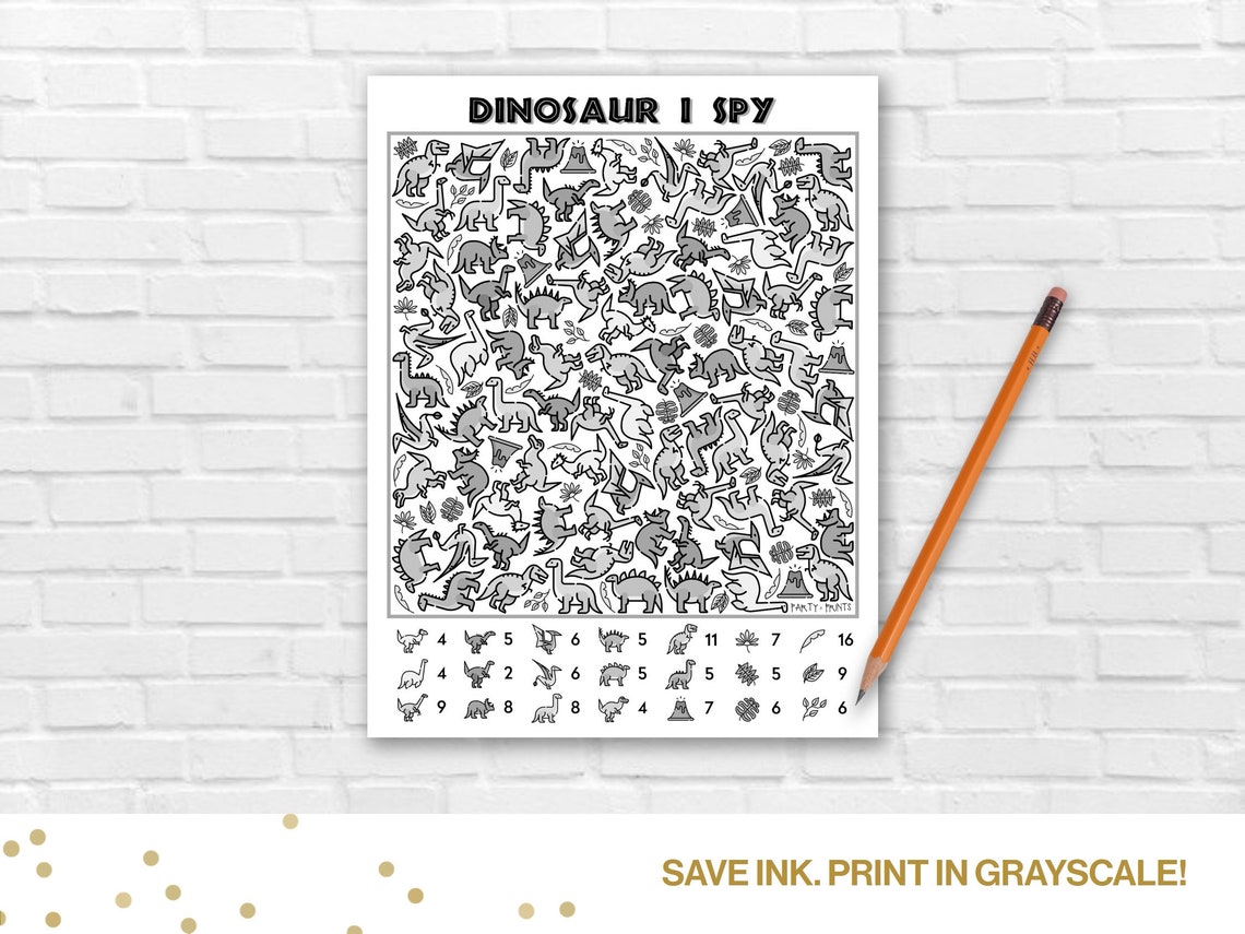 Printable Dinosaur I Spy Page Children's Activity for | Etsy
