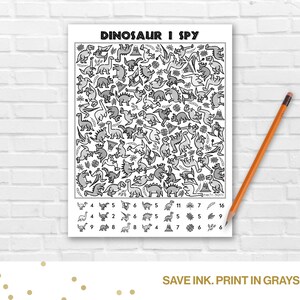 Printable Dinosaur I Spy Page- Children's Activity, for Kids, All Ages ...