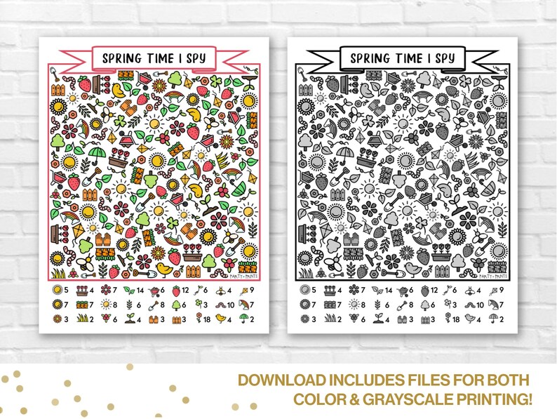 Printable Spring Time I Spy Page- Children's Activity, for Kids, All ...