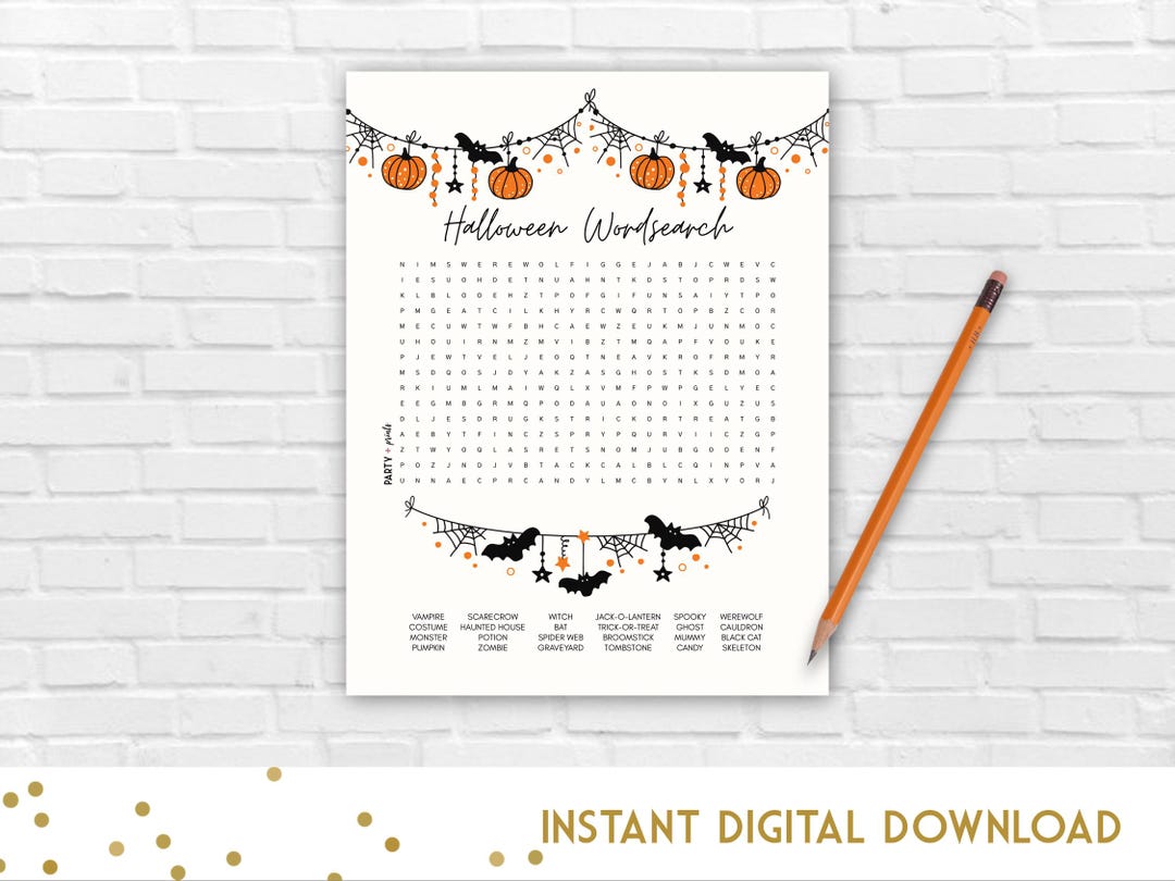Halloween Wordsearch Printable Activity – Spooky Season Fun Seek and ...