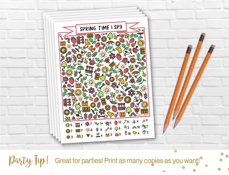 Printable Spring Time I Spy Page Children's Activity for - Etsy