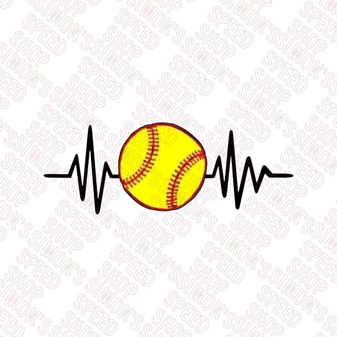 Ready to Press DTF Transfer Softball Heartbeat Direct to Film Transfer ...