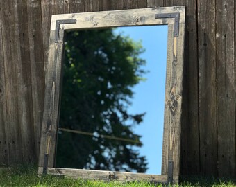 Rustic wood mirror | Etsy