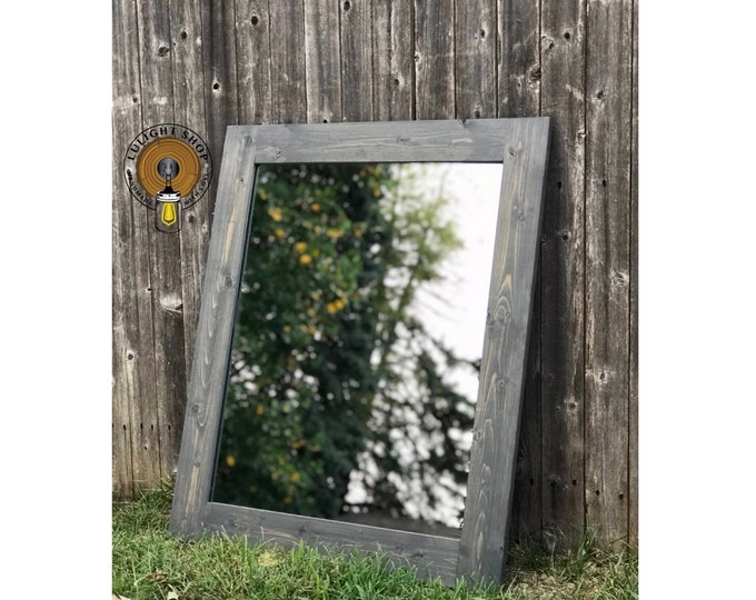 GRAY Wall Mirror Rustic Grey Wall Mirror Modern Mirror - Etsy