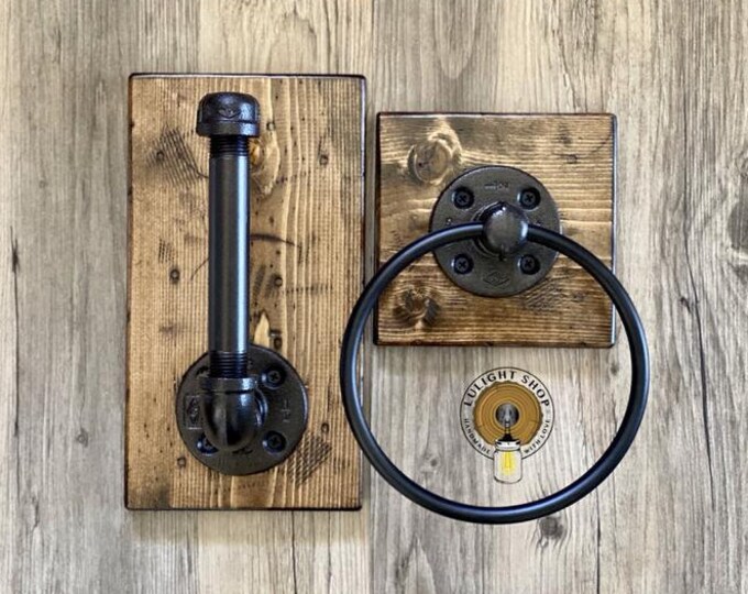 Rustic Industrial Farmhouse Bathroom Set of 2 Toilet Paper - Etsy