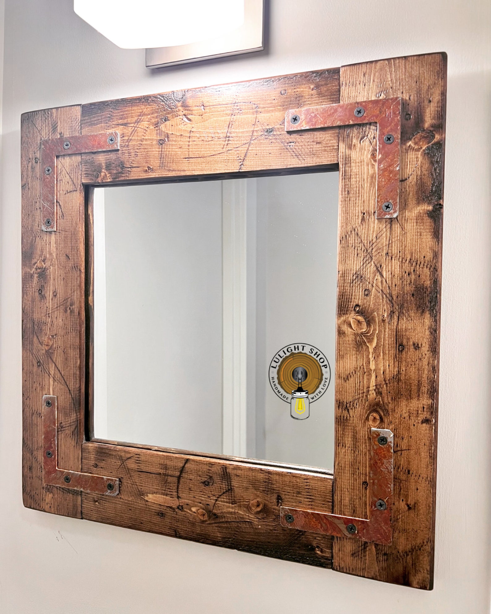 RUSTIC DISTRESSED Mirror, Farmhouse Mirror, Rustic Wood Mirror ...