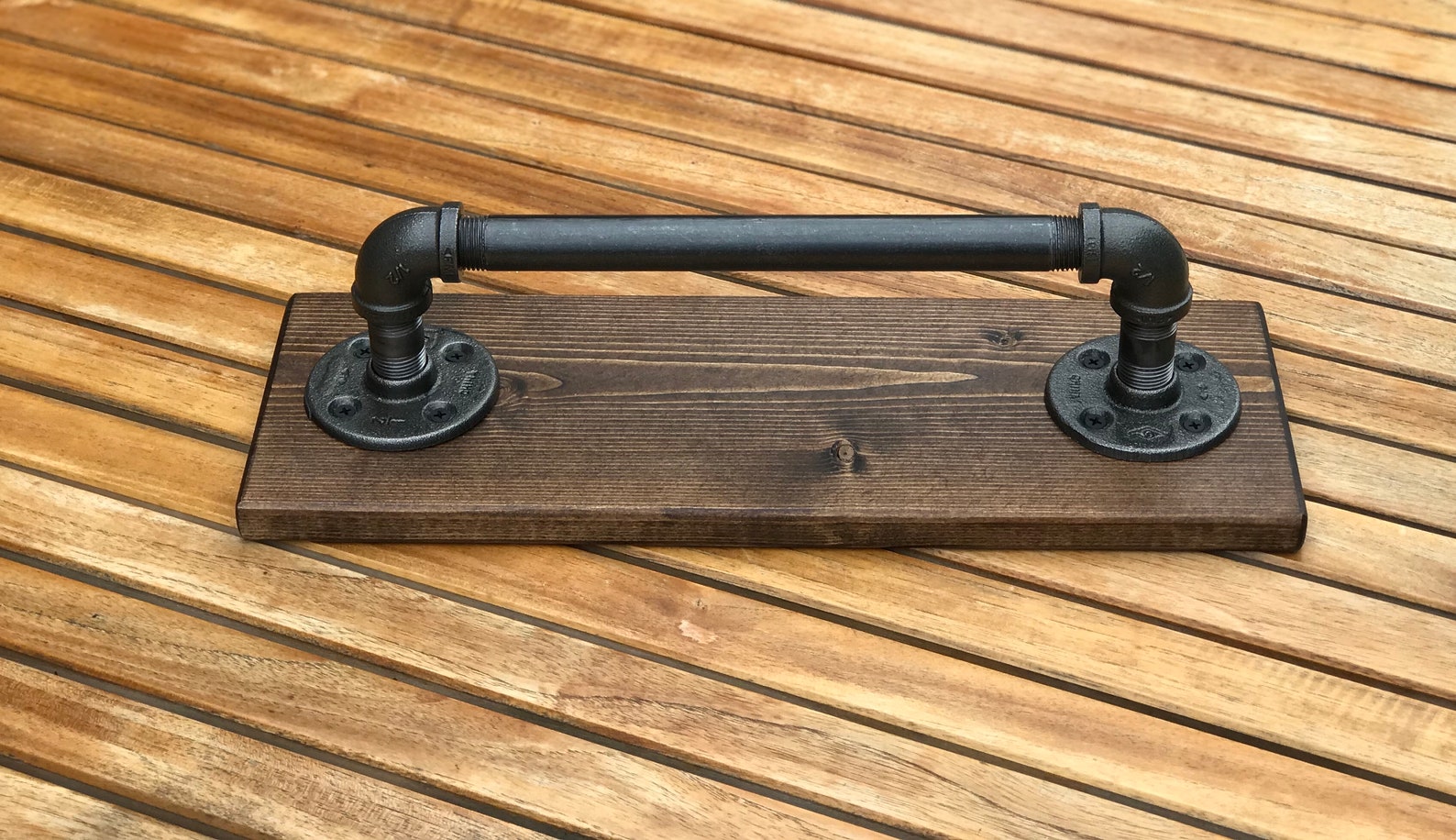 Towel Bar on Espresso Wood, Rustic Bathroom Decor, Hand Towel Bar ...