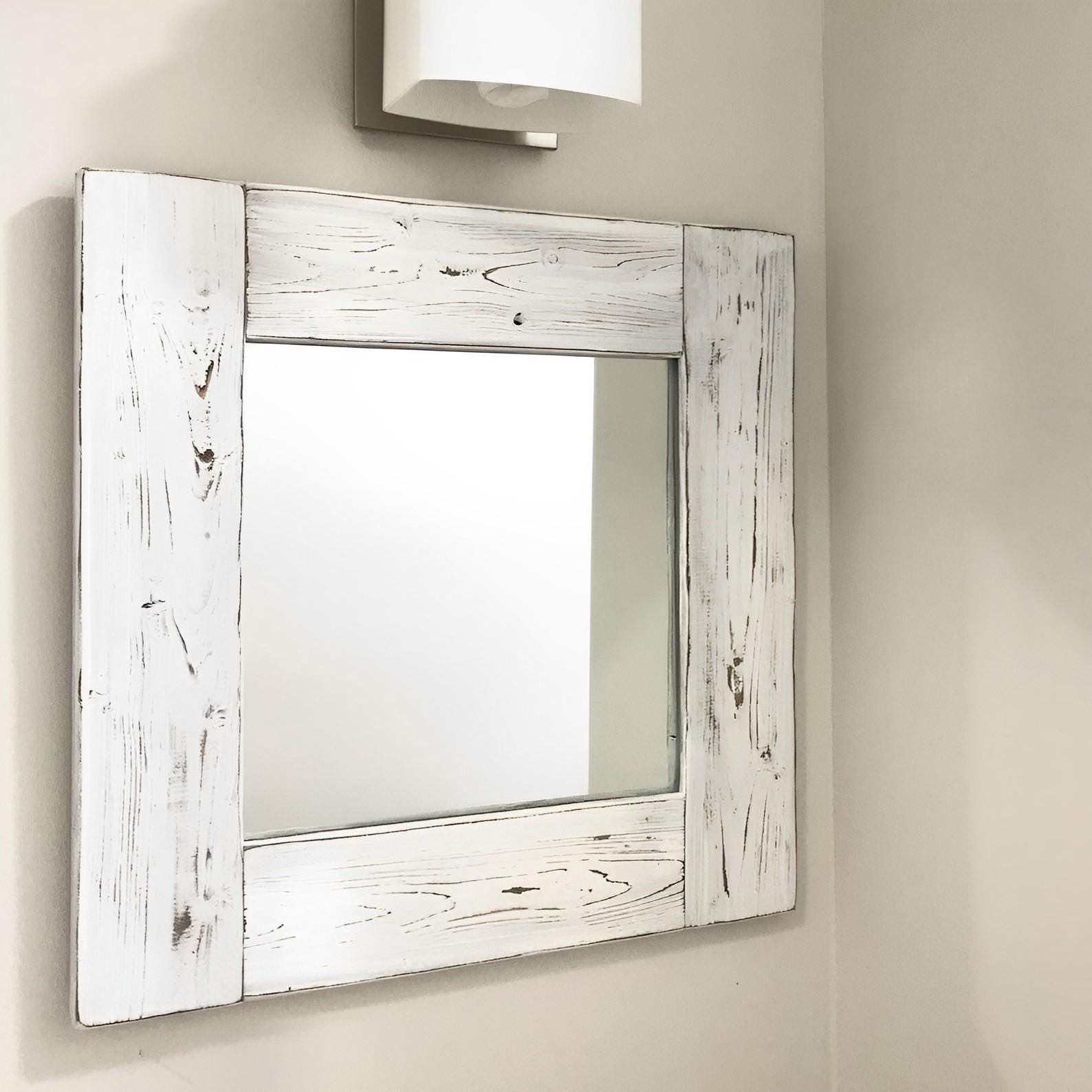 White wood mirror store
