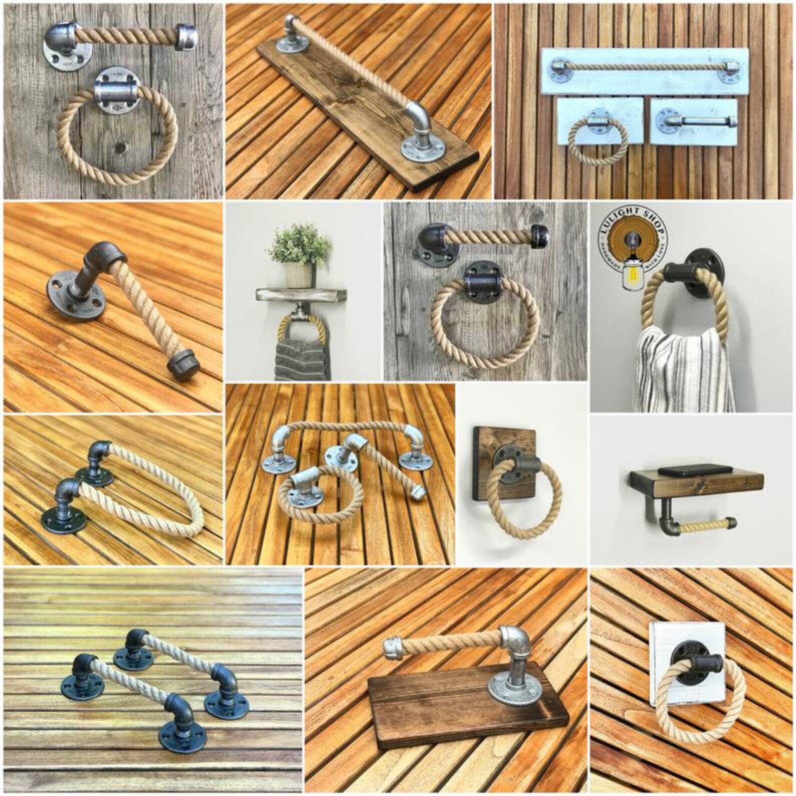 Rope Towel Holder, Rustic Rope Holder, Handmade Rope for Kitchen ...