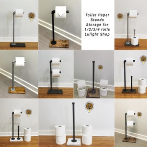 Industrial Rustic Modern Toilet Paper Stand,tp Stand, Standing Toilet ...