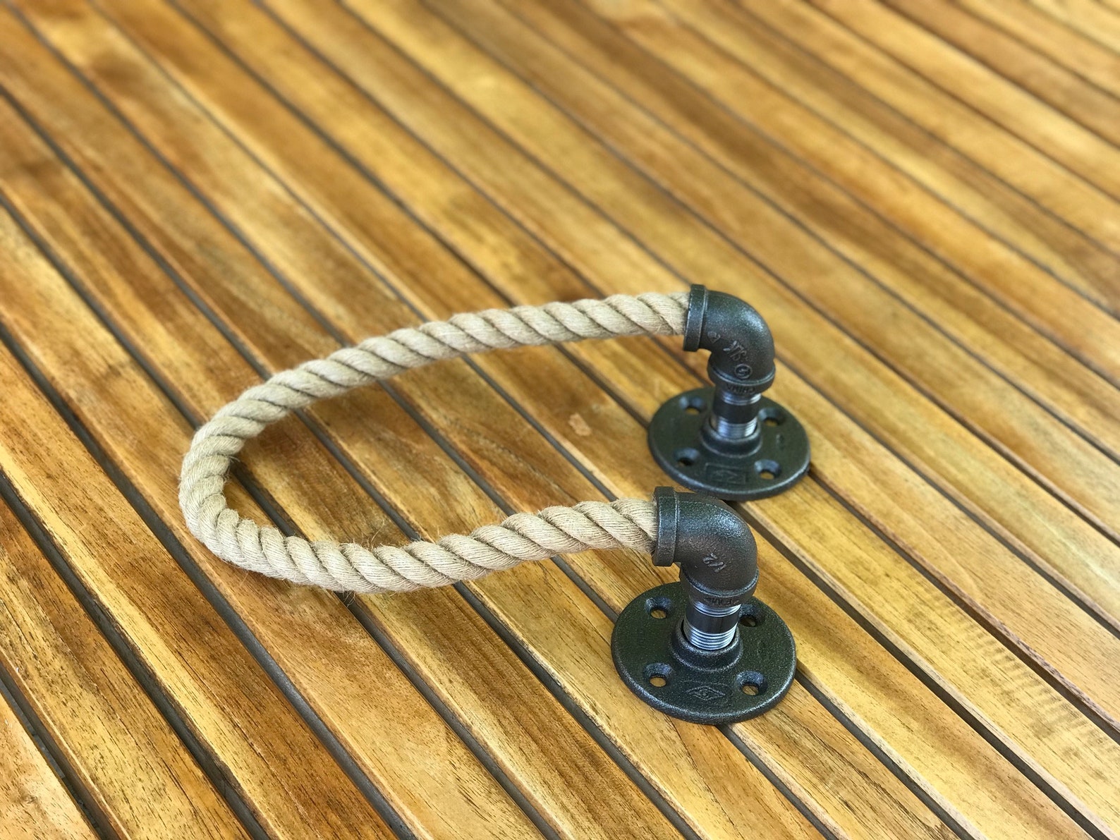 Rope Towel Holder, Rustic Rope Holder, Handmade Rope for Kitchen ...