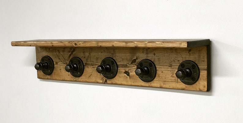 Rustic Farmhouse Pipe Rack With Shelf Mud Room Wall Mount - Etsy