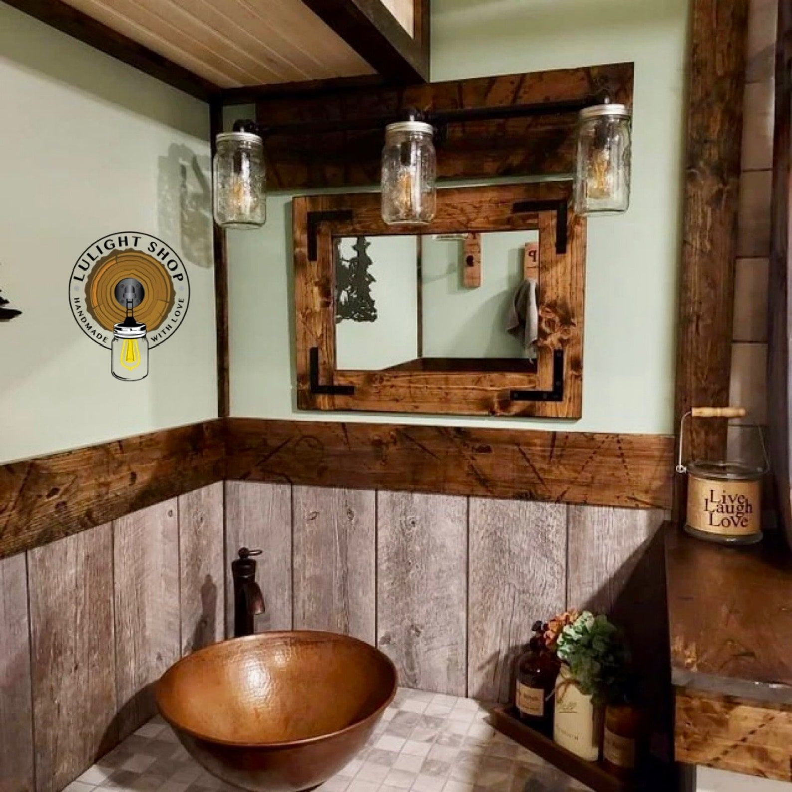 RUSTIC DISTRESSED Mirror Wall Mirror Bathroom Mirror Wood - Etsy