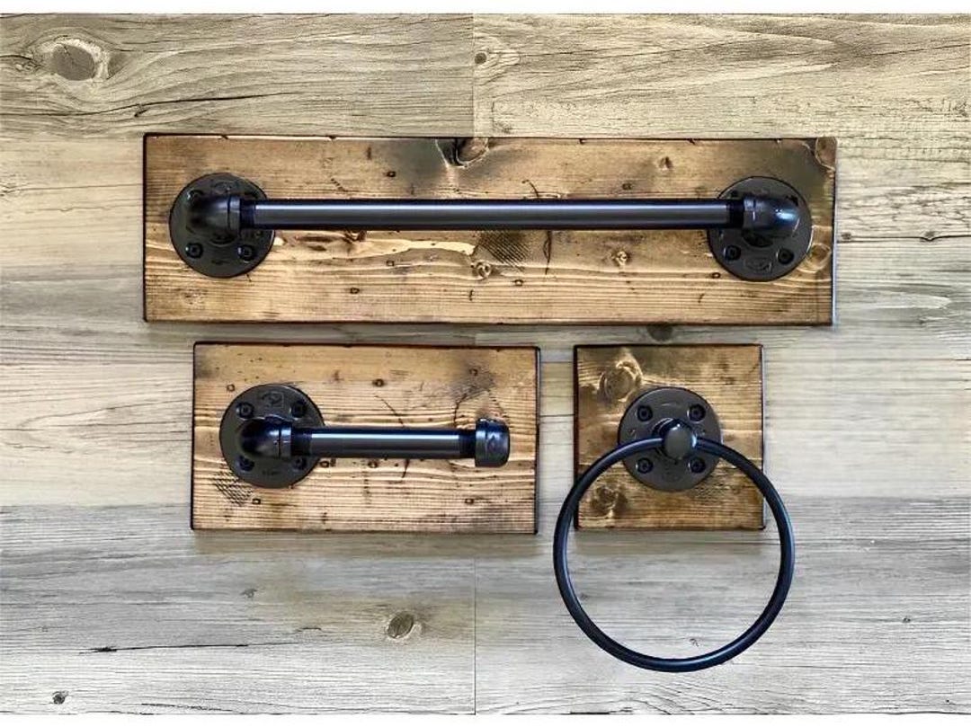 Rustic Bathroom Set, Industrial Pipe Set, Full Bathroom Accessories ...