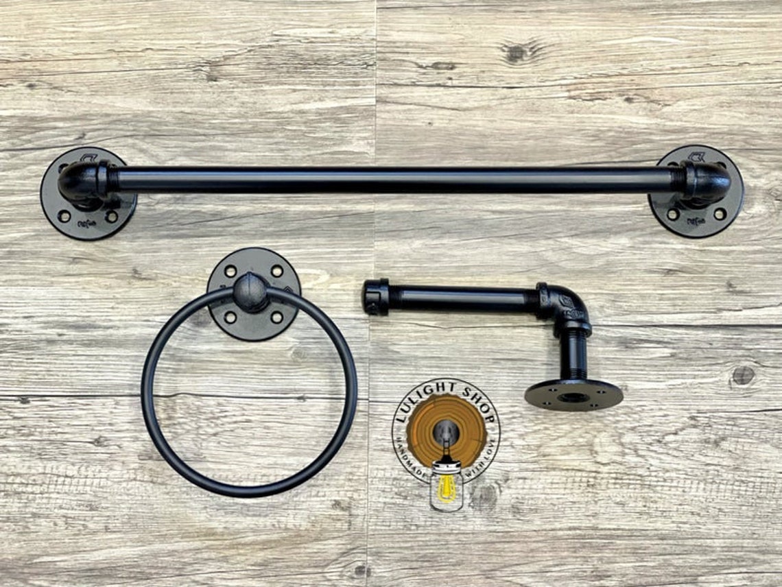 Pipe Bathroom Set Black Bathroom Set Oil Rubbed Bronze | Etsy
