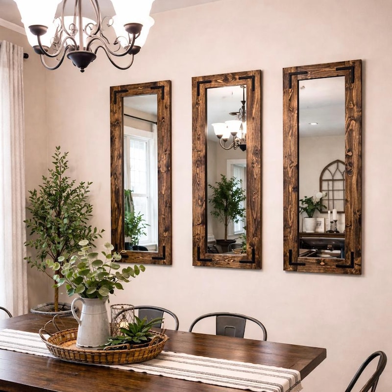 Large Dark Walnut Mirror - Etsy