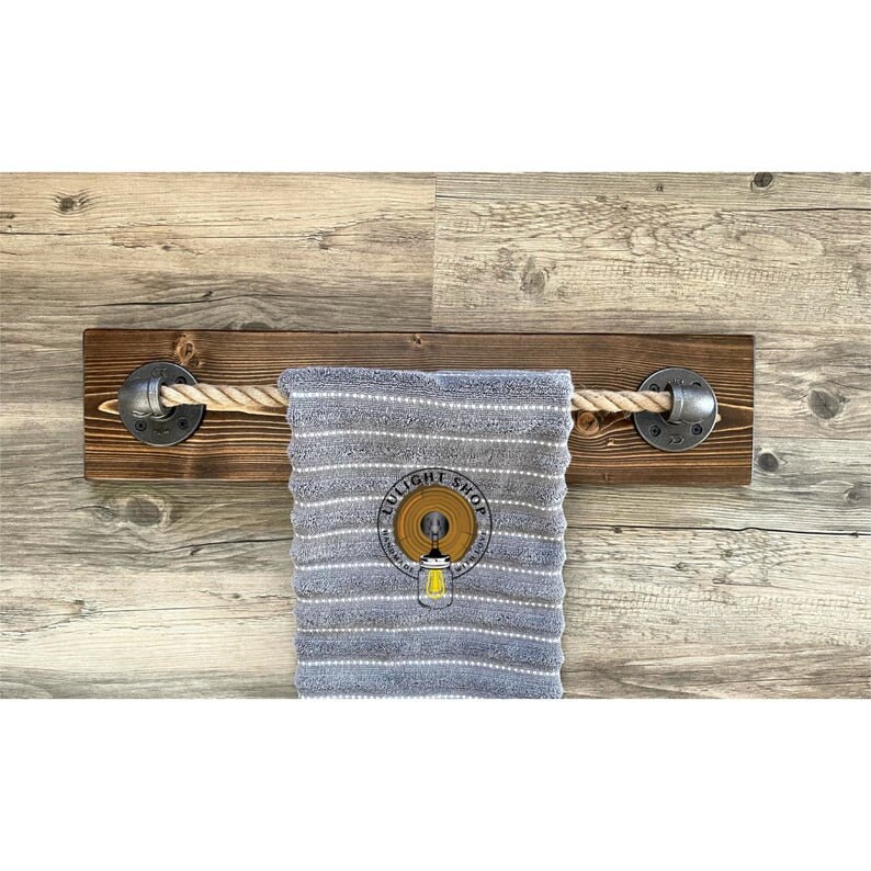 Rustic Industrial Handmade Rope Towel Holder Rustic Towel - Etsy