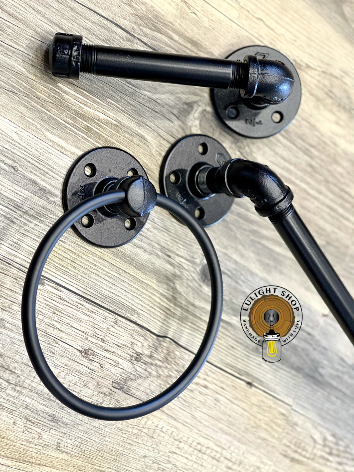 Pipe Bathroom Set Black Bathroom Set Oil Rubbed Bronze | Etsy