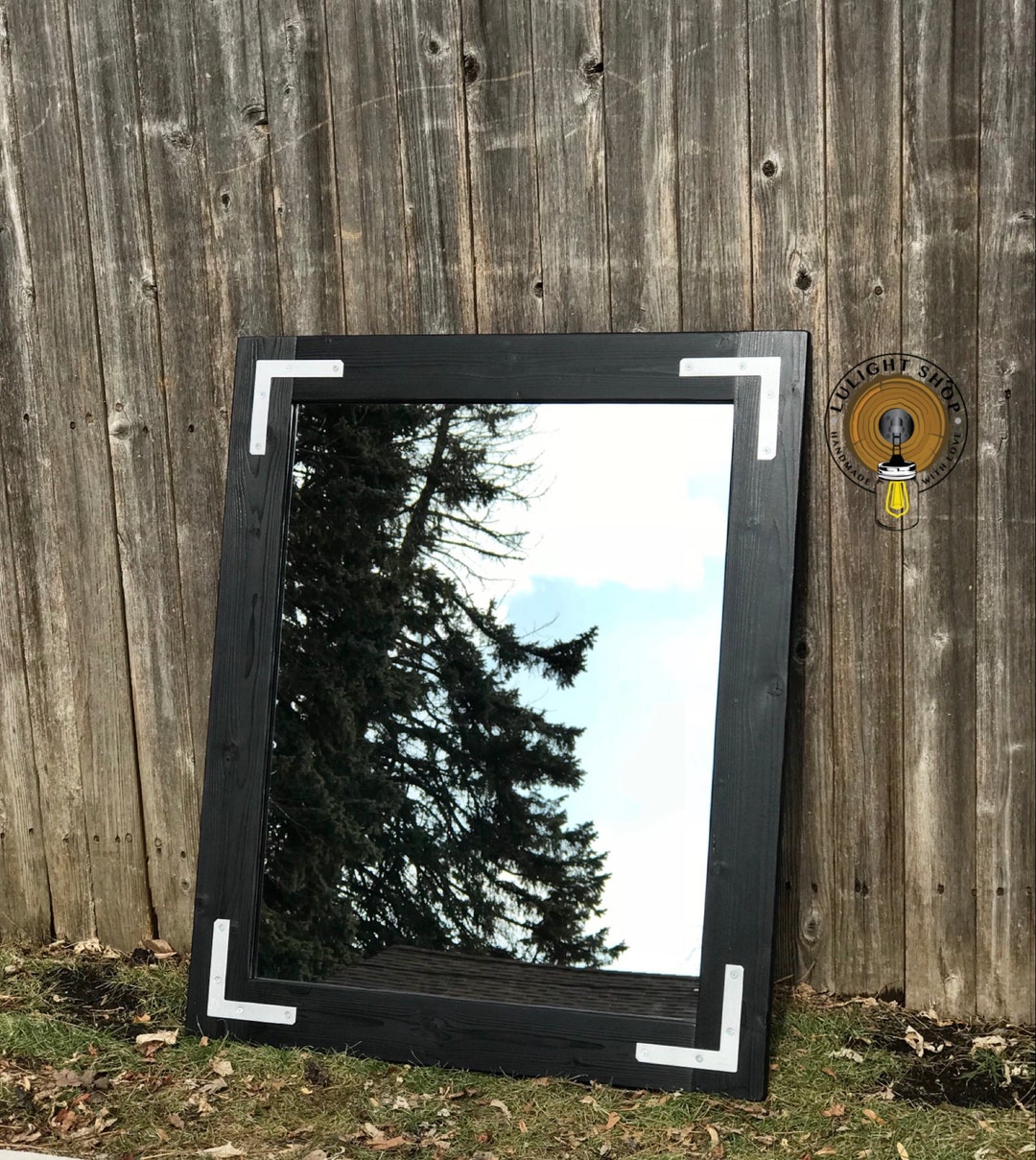Modern BLACK Mirror Dark Wood Mirror Wood Framed Mirror - Etsy