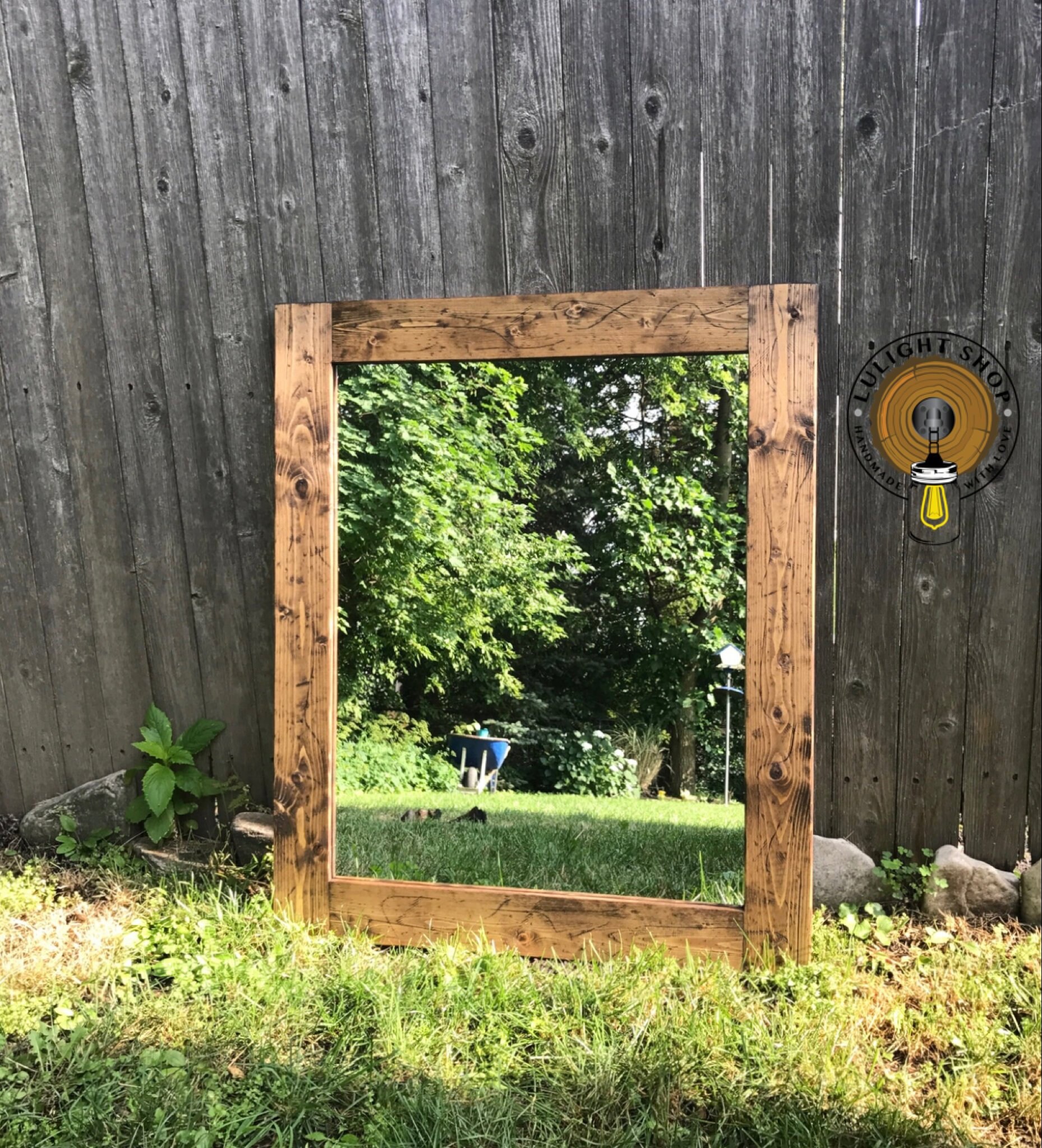 RUSTIC DISTRESSED Mirror Wall Mirror Bathroom Mirror Wood | Etsy