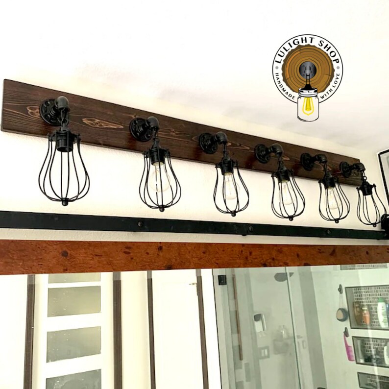ESPRESSO Cage Light Fixture Farmhouse Light Vanity Light - Etsy