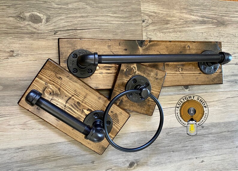 Rustic Bathroom Set Industrial Pipe Set Full Bathroom - Etsy