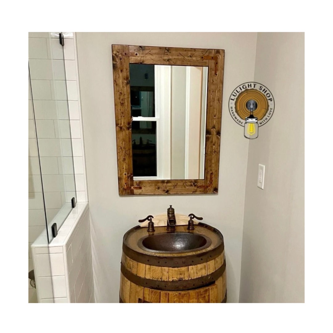 RUSTIC DISTRESSED Mirror Farmhouse Mirror Rustic Wood - Etsy