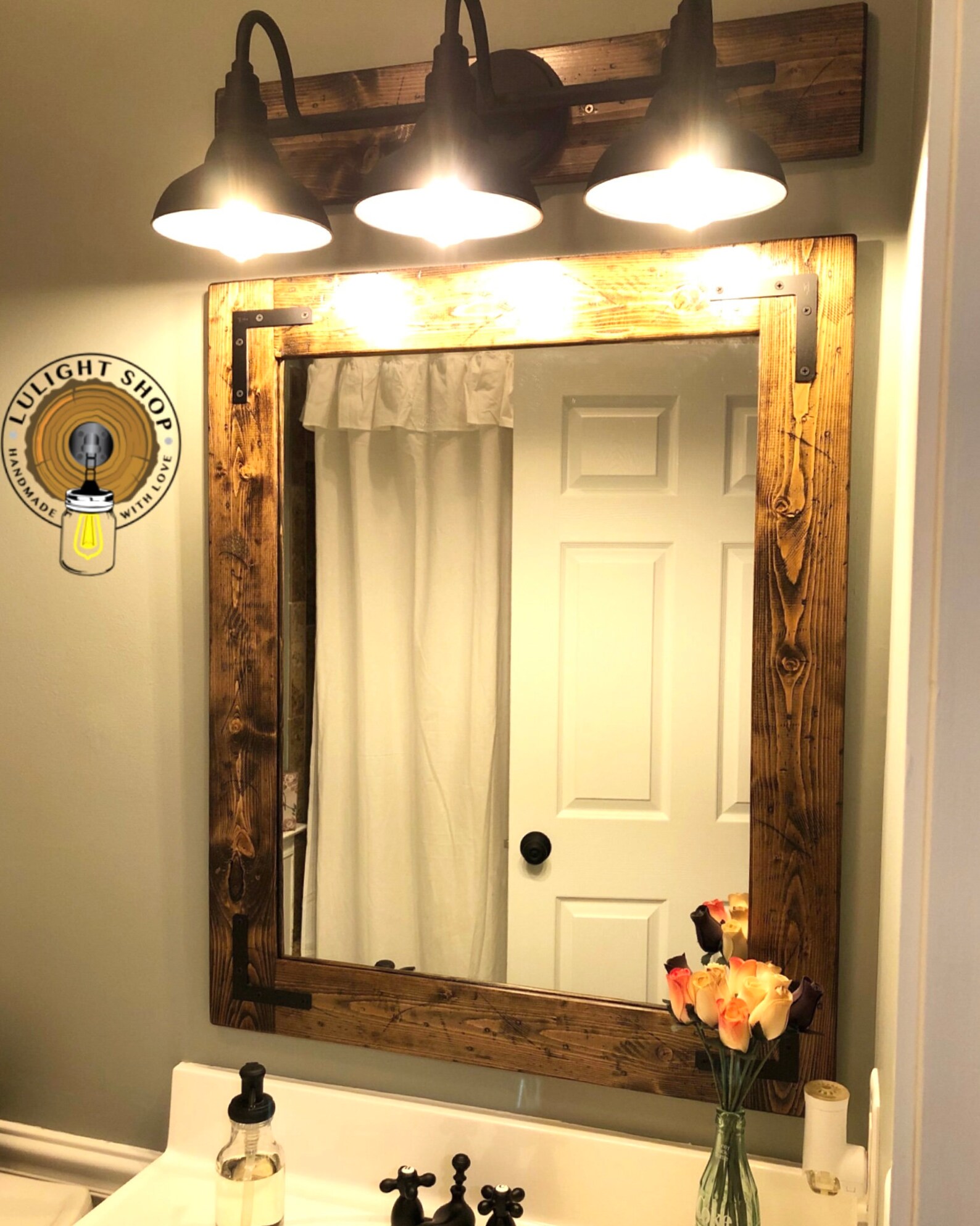 RUSTIC DISTRESSED Mirror Farmhouse Mirror Wood Mirror - Etsy