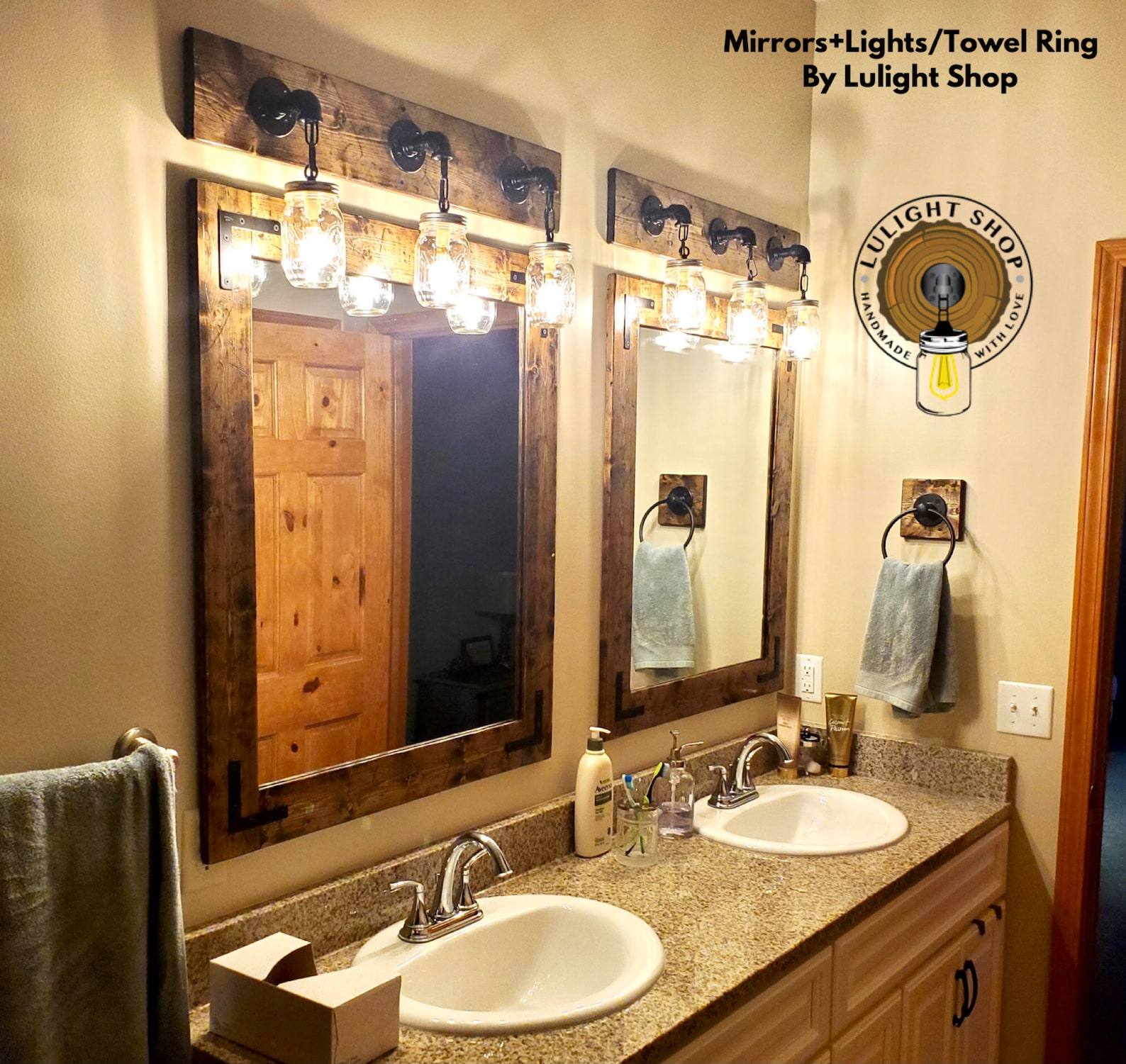 RUSTIC DISTRESSED Mirror Farmhouse Mirror Rustic Wood - Etsy