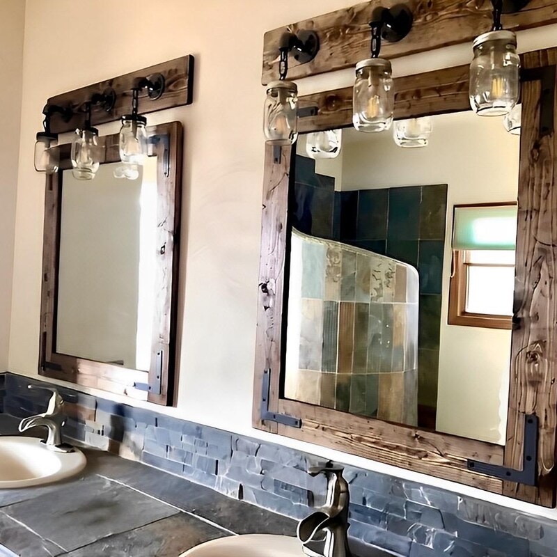 Rustic Mirror - Etsy