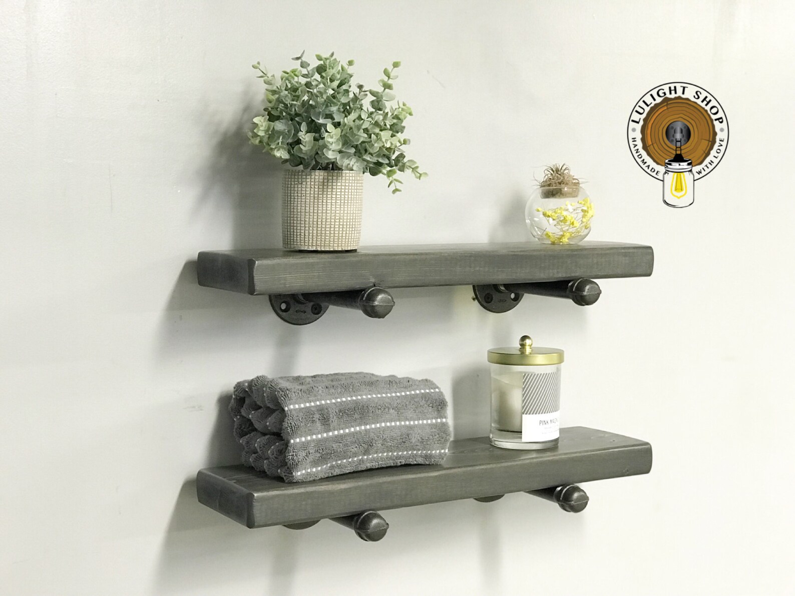 GRAY 5.5 Deep/1.5 Thick Shelf Floating Shelves - Etsy