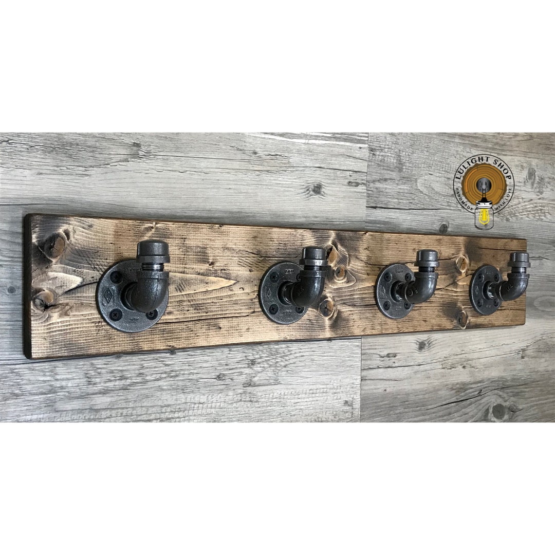 Industrial Rustic Modern Handmade Pipe Rack , Pipe Towel Holder, Hooks ...