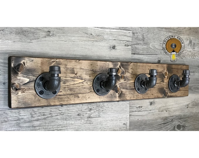 Industrial Rustic Modern Handmade Pipe Rack , Pipe Towel Holder, Hooks ...
