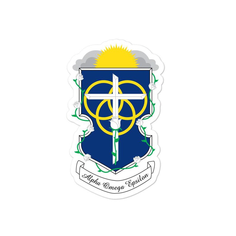Alpha Omega Epsilon Crest Sticker - Etsy