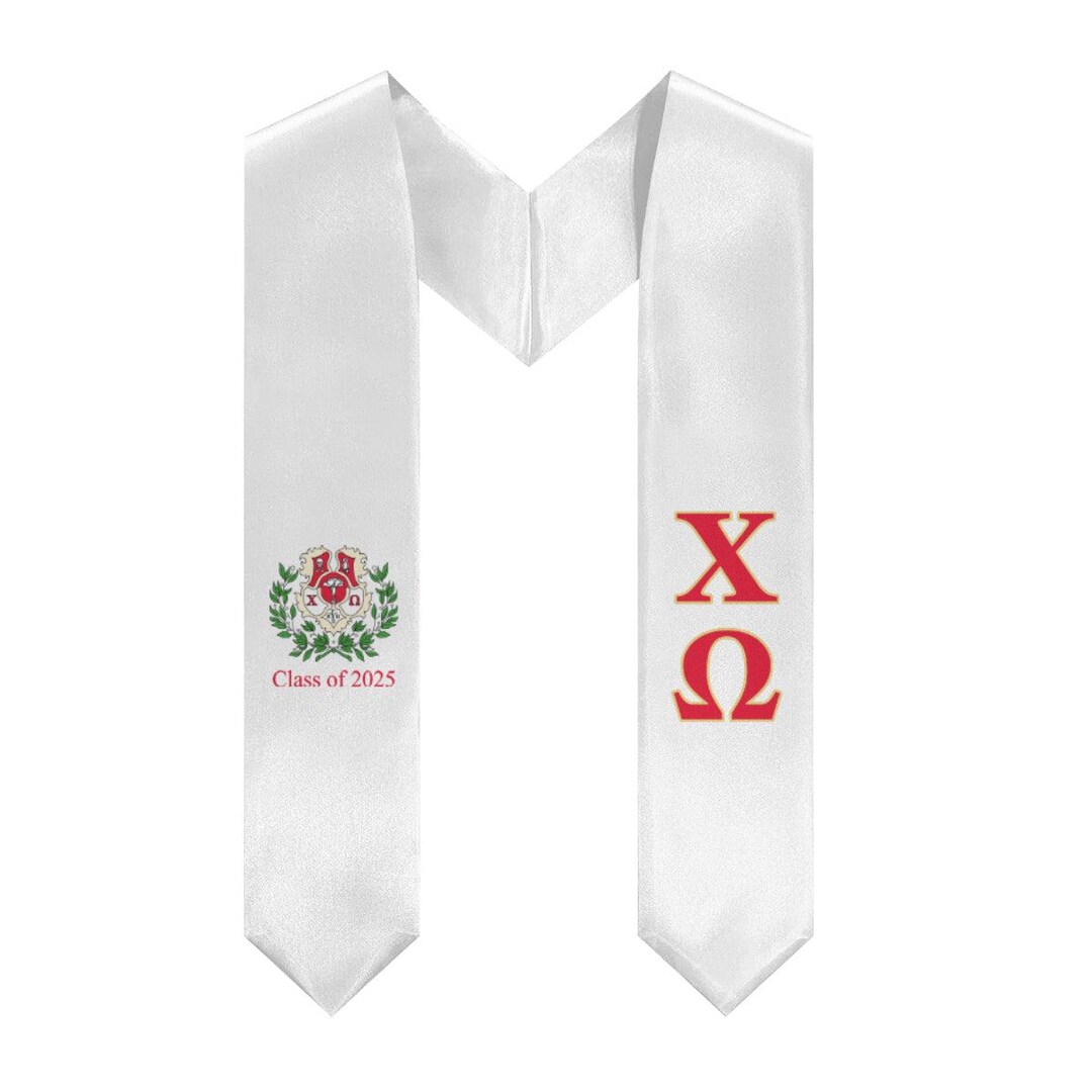 Chi Omega 2025 Stole - Sorority Stoles - Grad Day Stole - Etsy